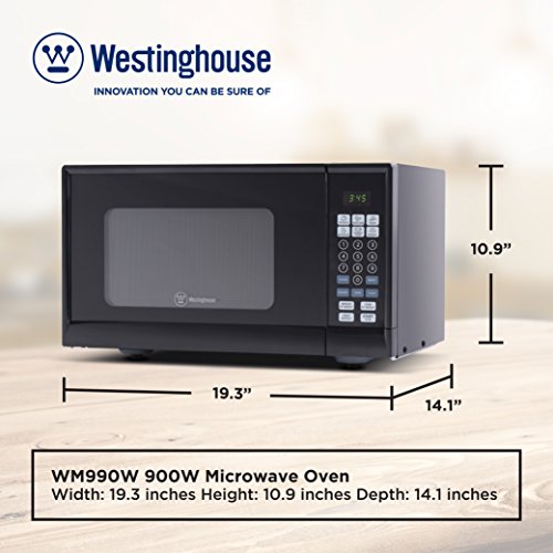 Commercial Chef CHM990B Countertop Microwave Oven, 19.3 x 14.7 x 11.2 Inches, Black