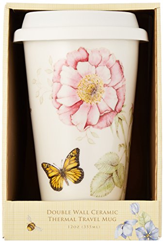 Lenox 837583 Butterfly Meadow Thermal Travel Mug, Multicolor, 1 Count (Pack of 1)