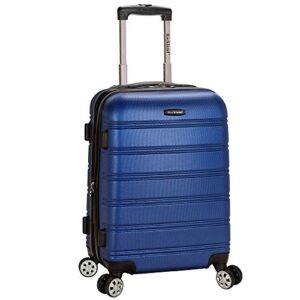 rockland melbourne hardside expandable spinner wheel luggage, blue, carry-on 20-inch