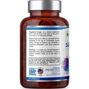 Super B-15 100 Vcaps - Niacin Calcium Choline Inositol DMG TMG - Supports Healthy Oxygen Energy Levels