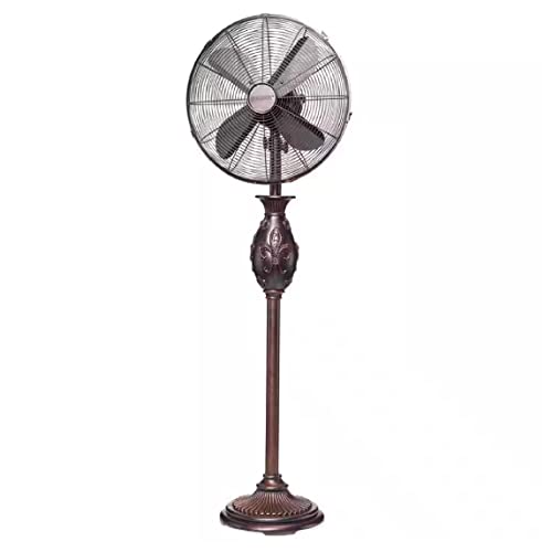 DecoBREEZE DBF0611 Pedestal Standing Floor Fan, 16-Inch, Fleur De Lis