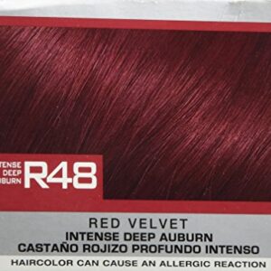 L'Oreal Paris Feria Multi-Faceted Shimmering Permanent Hair Color, R48 Red Velvet (Intense Deep Auburn), Pack of 1, Hair Dye