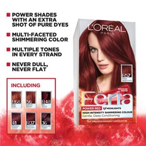 L'Oreal Paris Feria Multi-Faceted Shimmering Permanent Hair Color, R48 Red Velvet (Intense Deep Auburn), Pack of 1, Hair Dye