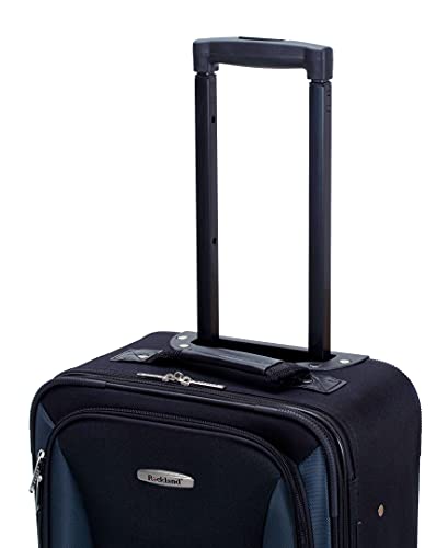 Rockland Fashion Softside Upright Luggage Set, Black/Gray, 2-Piece (14/19)