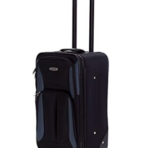 Rockland Fashion Softside Upright Luggage Set, Black/Gray, 2-Piece (14/19)