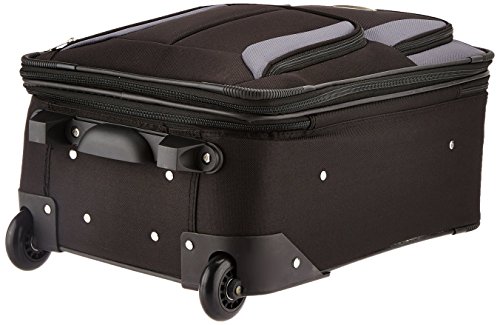 Rockland Fashion Softside Upright Luggage Set, Black/Gray, 2-Piece (14/19)