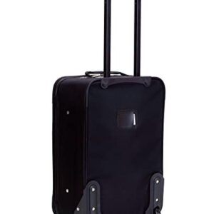 Rockland Fashion Softside Upright Luggage Set, Black/Gray, 2-Piece (14/19)