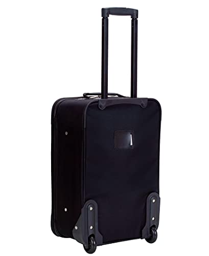 Rockland Fashion Softside Upright Luggage Set, Black/Gray, 2-Piece (14/19)