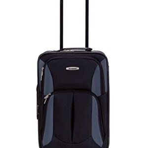 Rockland Fashion Softside Upright Luggage Set, Black/Gray, 2-Piece (14/19)