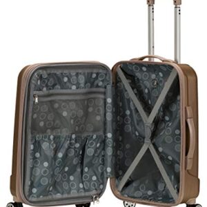 Rockland Santa Fe Hardside Spinner Wheel Luggage, Bronze, Carry-On 20-Inch