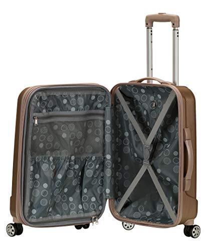 Rockland Santa Fe Hardside Spinner Wheel Luggage, Bronze, Carry-On 20-Inch