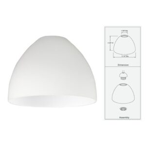 Design Classics Lighting Satin White Glass Shade for Light Fixture - 1-5/8-Inch Fitter Opening