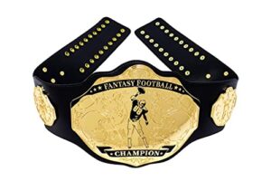 undisputed belts fantasy football championship belt trophy - spike (black/gold)