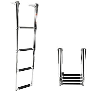 amarine made 4 step stainless steel telescoping boat ladder swim step