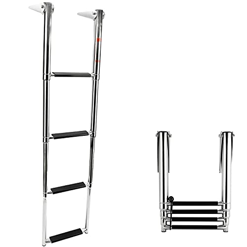 Amarine Made 4 Step Stainless Steel Telescoping Boat Ladder Swim Step