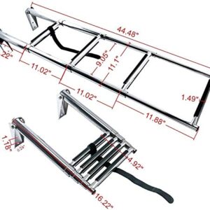 Amarine Made 4 Step Stainless Steel Telescoping Boat Ladder Swim Step