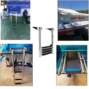 Amarine Made 4 Step Stainless Steel Telescoping Boat Ladder Swim Step