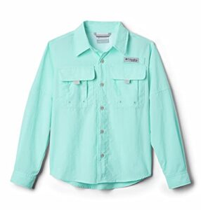 columbia boys bahama long sleeve shirt, gulf stream, small