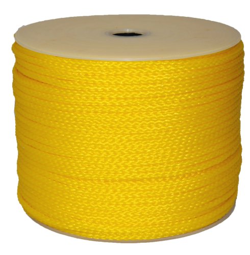 T.W Evans Cordage 27-301 1/4-Inch by 250-Feet Hollow Braid Polypro Rope, Yellow