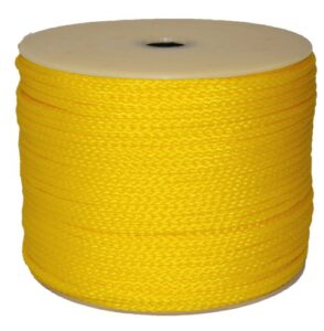 t.w evans cordage 27-302 1/4-inch by 500-feet hollow braid polypro rope, yellow