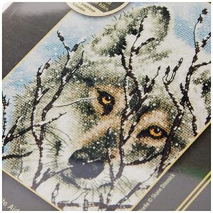 Dimensions Gold Collection Counted Cross Stitch Kit, Wolf, 18 Count White Aida, 5'' x 7''