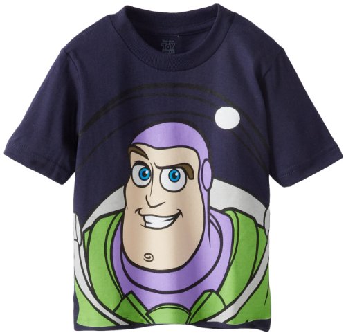 Disney Baby-Boy's Buzz Lightyear and Woody Big Face Toy Story T-Shirt, Navy, 3T