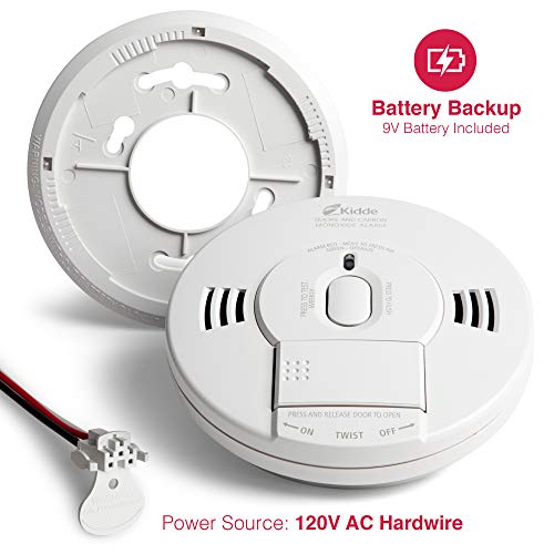 Kidde 21007624 AC Photoelectric Smoke and Carbon Monoxide Detector Alarm | Hardwired with Battery Backup | Model # KN-COPE-IC