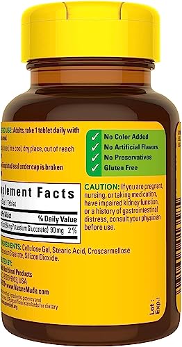 Nature Made Potassium Gluconate 550mg, 100 tablets