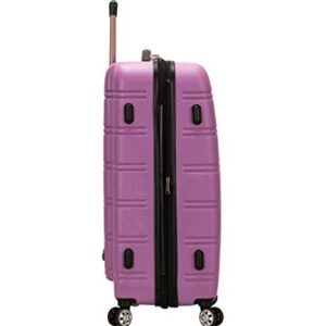 Rockland Melbourne Hardside Expandable Spinner Wheel Luggage, Pink, 2-Piece Set (20/28)