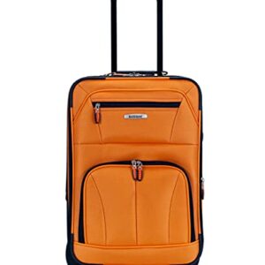 Rockland Pasadena Softside Spinner Wheel Luggage, Orange, Carry-On 20-Inch