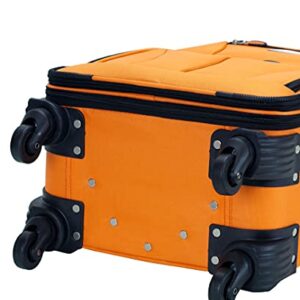 Rockland Pasadena Softside Spinner Wheel Luggage, Orange, Carry-On 20-Inch