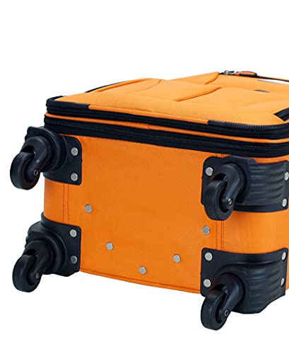 Rockland Pasadena Softside Spinner Wheel Luggage, Orange, Carry-On 20-Inch