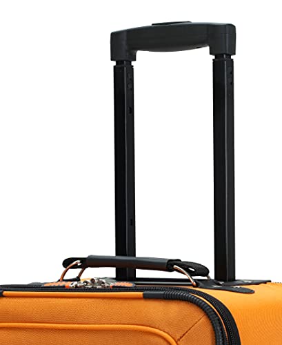 Rockland Pasadena Softside Spinner Wheel Luggage, Orange, Carry-On 20-Inch