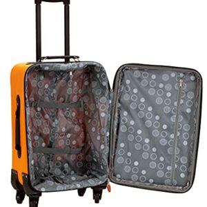 Rockland Pasadena Softside Spinner Wheel Luggage, Orange, Carry-On 20-Inch