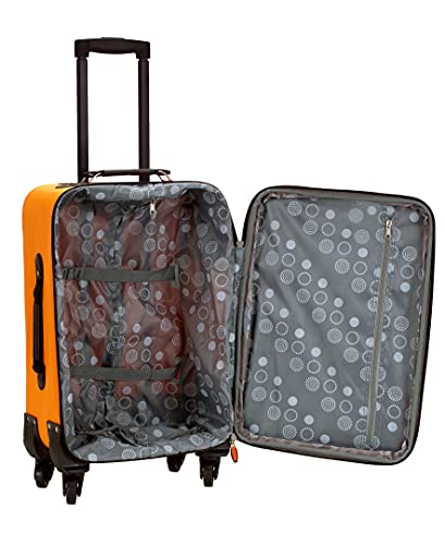 Rockland Pasadena Softside Spinner Wheel Luggage, Orange, Carry-On 20-Inch