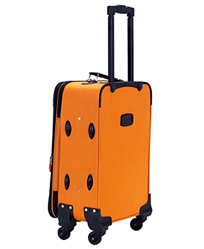 Rockland Pasadena Softside Spinner Wheel Luggage, Orange, Carry-On 20-Inch