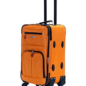 Rockland Pasadena Softside Spinner Wheel Luggage, Orange, Carry-On 20-Inch