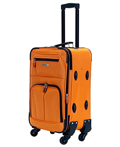 Rockland Pasadena Softside Spinner Wheel Luggage, Orange, Carry-On 20-Inch