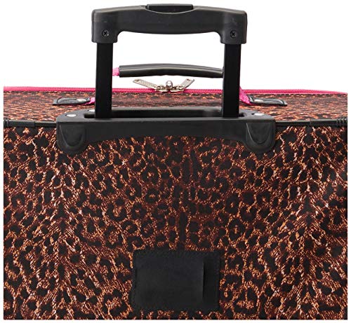 Rockland Vara Softside Upright Luggage, Pink Leopard, 3-Piece Set (20/22/28)