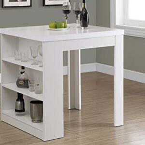 Monarch Specialties I 32"X 36" / White Counter Height DINING TABLE,