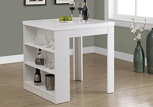 Monarch Specialties I 32"X 36" / White Counter Height DINING TABLE,