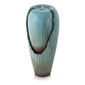 alpine corporation dig100xs w/led light water jar fountain, 32 inch tall, turquoise