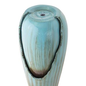 Alpine Corporation DIG100XS w/LED Light Water Jar Fountain, 32 Inch Tall, Turquoise