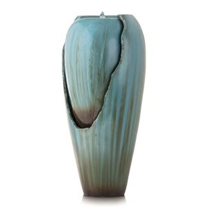 Alpine Corporation DIG100XS w/LED Light Water Jar Fountain, 32 Inch Tall, Turquoise