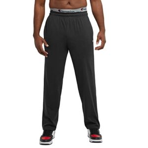 Champion Men's Authentic Open Bottom Jersey Pant, Medium - Black