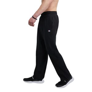 Champion Men's Authentic Open Bottom Jersey Pant, Medium - Black