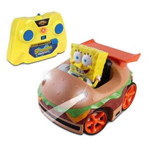 nkok remote control krabby patty with spongebob vehicle, full function rc vehicle, working lights, has radio control & turbo boost, great item for kids, ages 6 and up