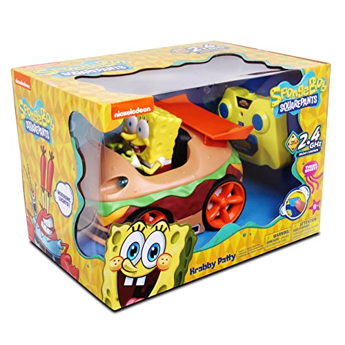 NKOK Remote Control Krabby Patty with Spongebob Vehicle, Full Function RC Vehicle, Working Lights, Has Radio Control & Turbo Boost, Great Item for Kids, Ages 6 and up