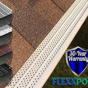 FlexxPoint 30 Year Gutter Cover System, White Commercial 6" Gutter Guards, 102'