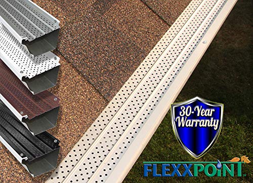 FlexxPoint 30 Year Gutter Cover System, White Commercial 6" Gutter Guards, 102'